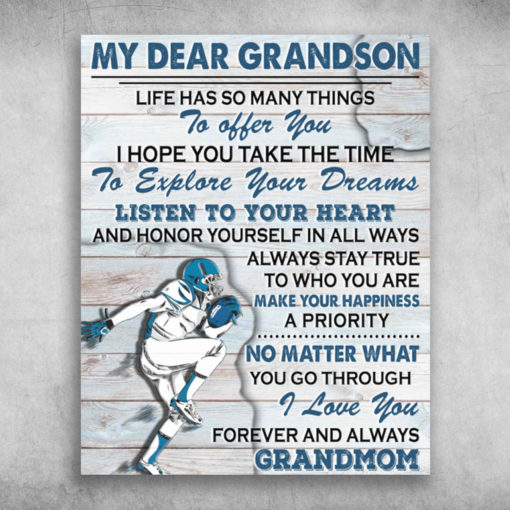 My Dear Grandson I Love You Forever And Always Grandmom Canvas, Poster ...
