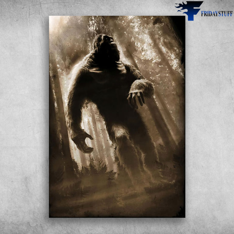 Sasquatch Cryptid Bigfoot Lovers Bigfoot Lost In Deep Forest Canvas ...