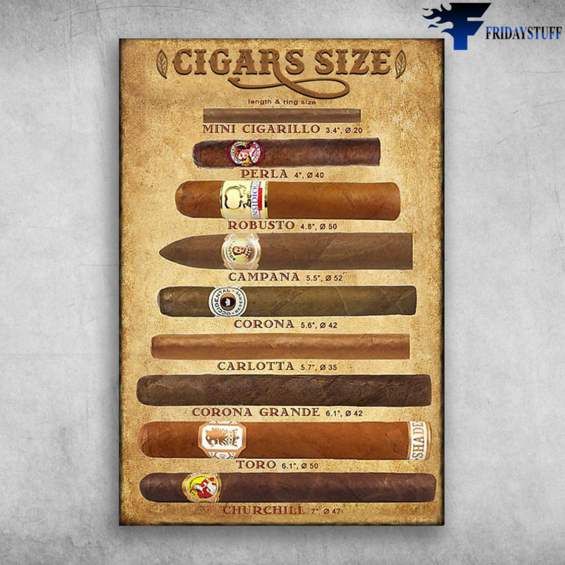 Cigars Size Length And Ring Size Mini Cigarillo Perla Canvas, Poster ...