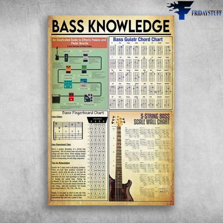 Bass Guitar Knowledge - Bass Guitar Chord Notes - Bass Scales Cheat ...