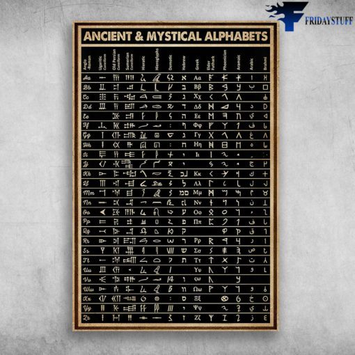 Ancient & Mystical Alphabets Canvas, Poster - FridayStuff