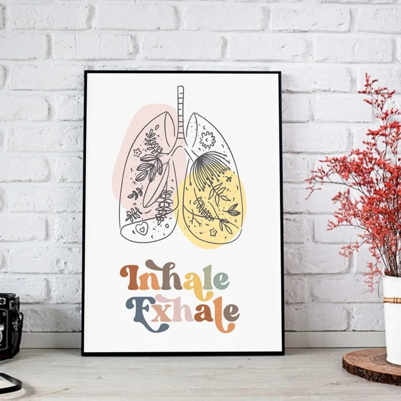 Inhale Exhale, Poster Decor, Wall Poster, Yoga Poster - FridayStuff