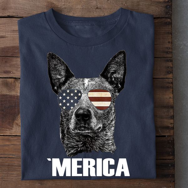 Merica Cool Dog With Glasses USA Flag Independence Day Dog - FridayStuff