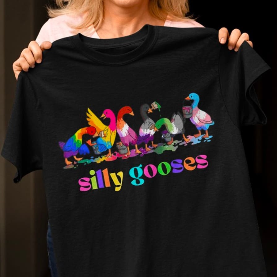 silly goose colorful goose painting - FridayStuff