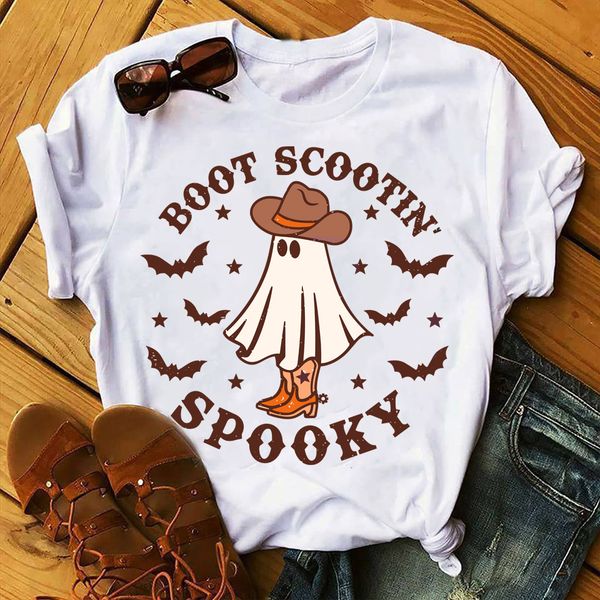 boots scootin' spooky ghost cowboy halloween - FridayStuff