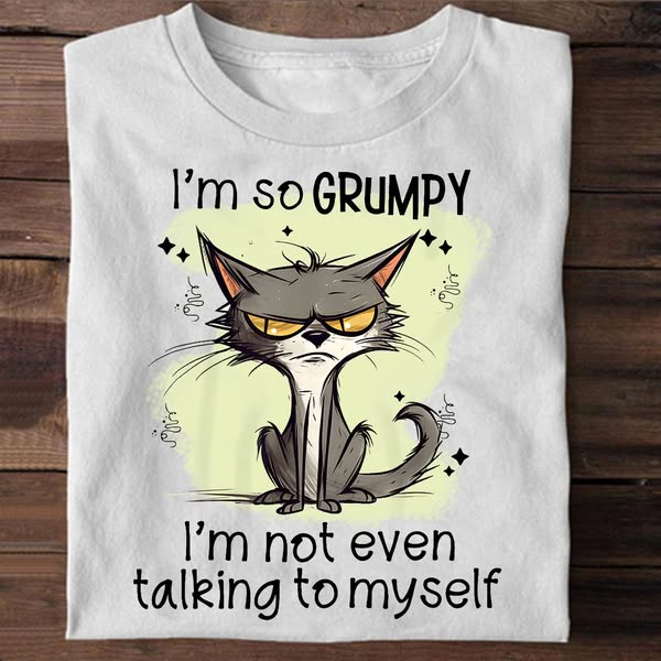 I'M So Grumpy I'M Not Even Talking To Myself Funny Grumpy Cat - FridayStuff