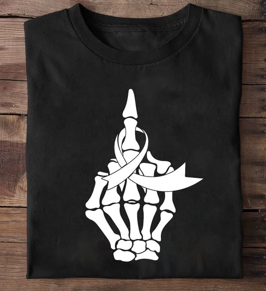 middle Finger Hand LUNG CANCER AWARENESS tshirt